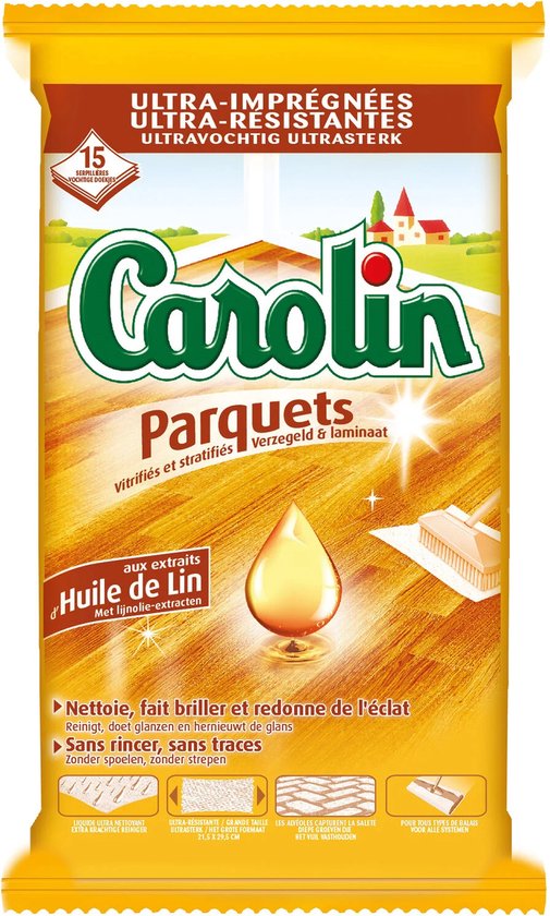 Carolin Parket Vloerdoekjes - 15 doekjes | bol