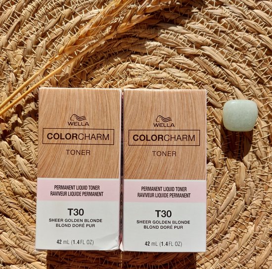 DUOPACK - Wella Color Charm Permanent Liquid Toner - T30 - Sheer Golden ...