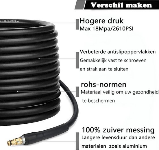 Vervangende hogedrukreinigerslang voor Kärcher K K2 K3 K4 K5 K6 K7-serie... | bol