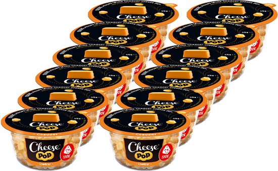 Cheese Pop | Gepofte Cheddar Snack Cup | 12 stuks | 12 x 65 g | bol
