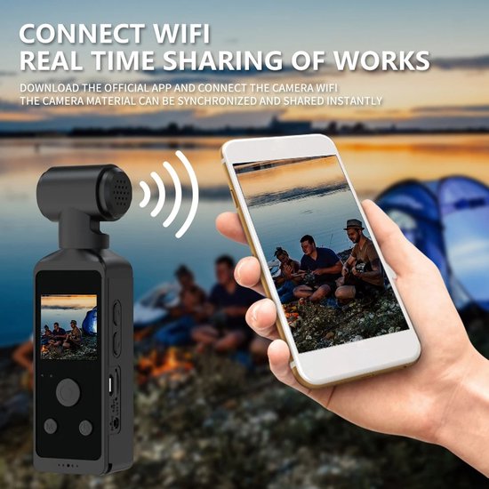 4K Pocket Camera 1080p - Mini Camera - Draaibaar 270 - Full HD - Video ...