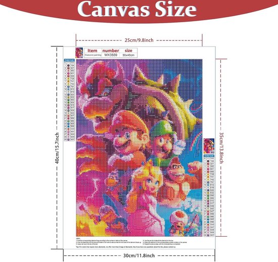 5D Diamond Painting Kits voor volwassenen, Mario Diamond Art Kits ...
