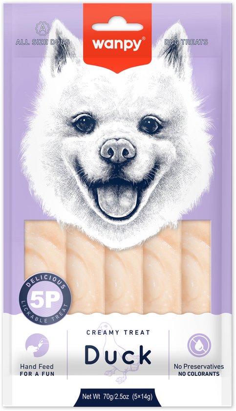 Wanpy - Likbare snack eend 15 sticks van 14g | bol