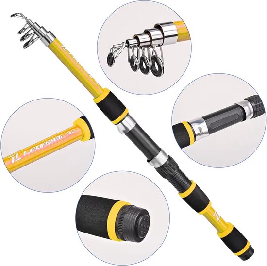 hengelset / Vishengel en haspel set - Telescopische vishengel van ...