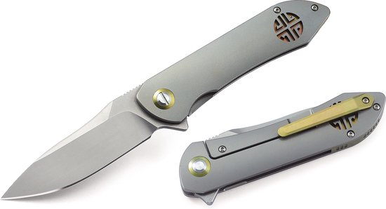Bestech Zakmes Emperor - 90mm - S35VN Titanium - Grijs | bol