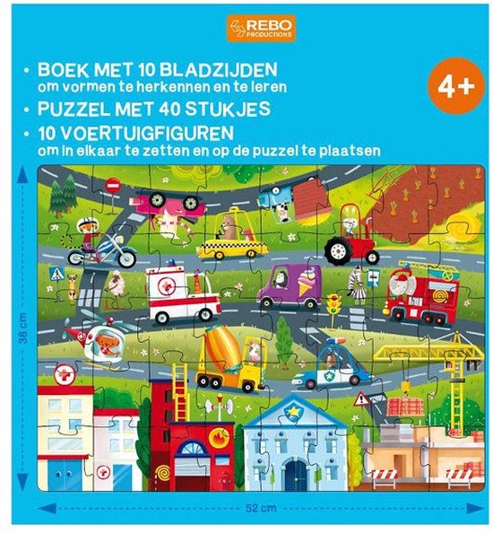 Boek + puzzel + 10 figuren - Voertuigen, Giulia Pesavento ...