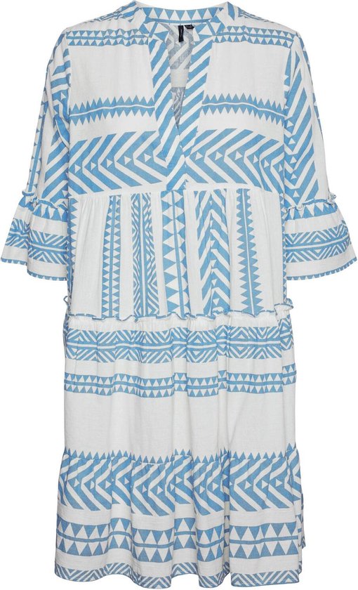Vero Moda Jurk Vmdicthe 3/4 Tunic Wvn Ga Noos 10225127 Snow White/ibiza ...