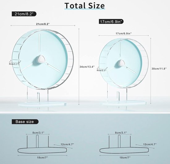 Stille hamsterloopfiets 17 cm voor Syrische dwerghamsters, gerbils, muizen - Blauw | bol
