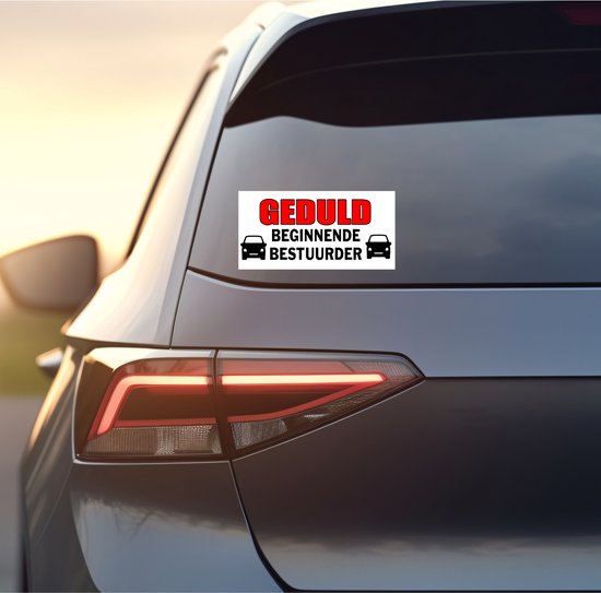 Beginnende bestuurder auto sticker rood- Rijbewijs halen- Rijbewijs ...