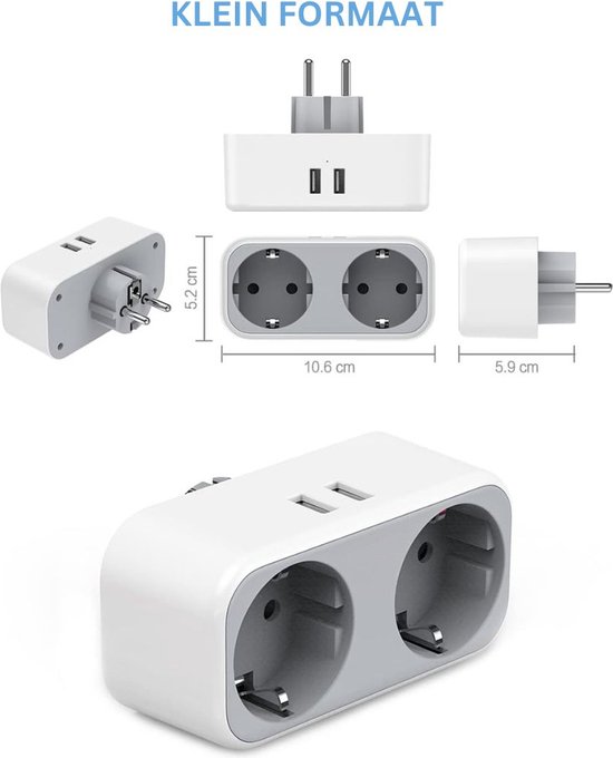 Dubbele Stekker voor Stopcontact - Tweeweg Stekker - Verdeelstekker ...