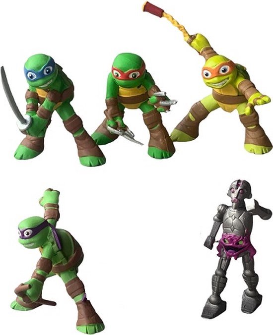 Ninja Turtles - speelset 5 figuren - 8 cm - kunststof | bol