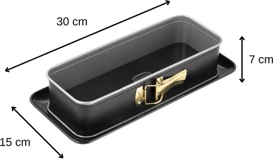 Rechthoekige springvorm met serveerbodem - 30 x 12 cm - krasbestendige ...