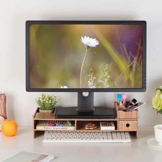 Monitorstandaard PC Laptop Verhoger voor Bureaus met Lade ...