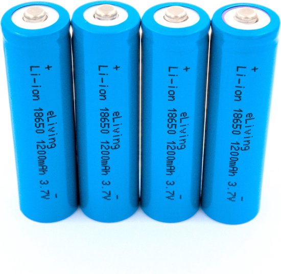 4 18650 Batterijen. 1200mAh Button Top Li-ion 3.7V | bol