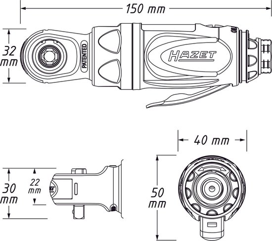Pneumatische ratelsleutel - 6,3 mm (1/4″) - 40 Nm | bol