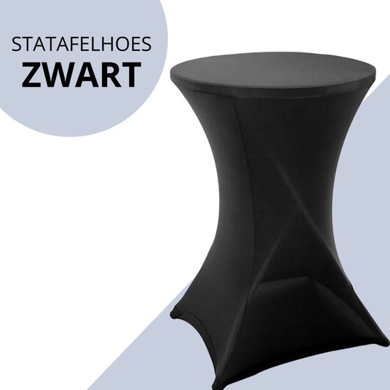 Statafelhoes Zwart - Extra dik - Statafelrok Zwart - Tafelrok - Zwart - 80 x 110 -... | bol
