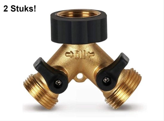 2 Stuks Y Stuk Kraan - Kraan Splitter - Waterverdeler - Buitenkraan -... | bol