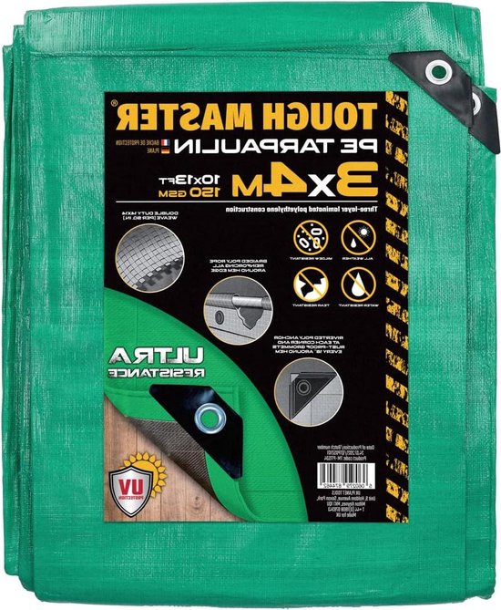 7 maten zware zeildoek waterdichte hoes Tarp grondzeil (3 X 4M groen ...