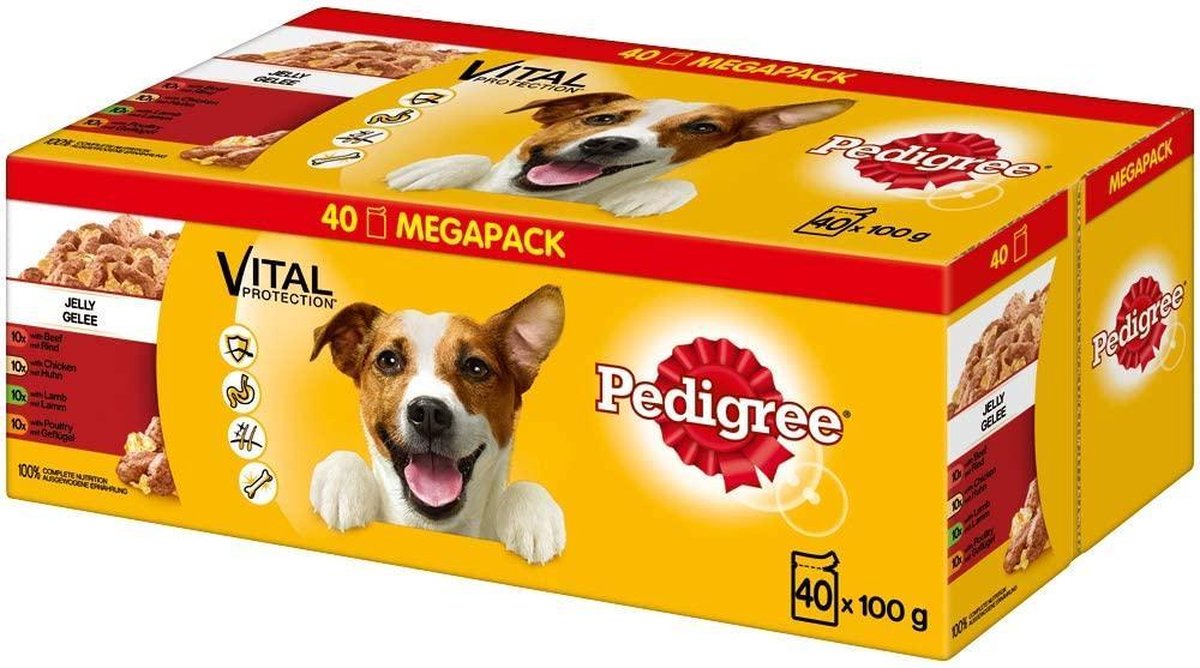 bol.com | Pedigree nat hondenvoedsel 40 zakjes van 100gr = 4 kg nat ...