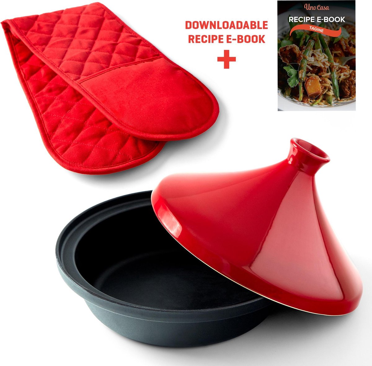 Uno Casa Fonte Émaillé Tajine Pan Ø 30 cm / 3,45 litres Rouge ...