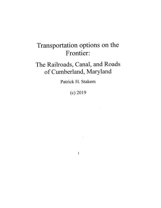 Western Maryland - Transportation Options on the Frontier (ebook ...