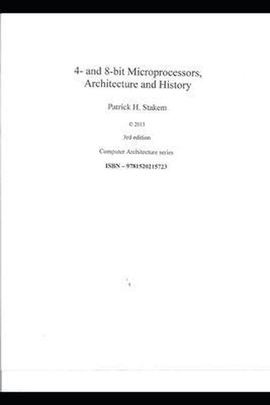 Computer Architecture- 4- and 8-bit Microprocessors, Architecture and History. |... | bol.com