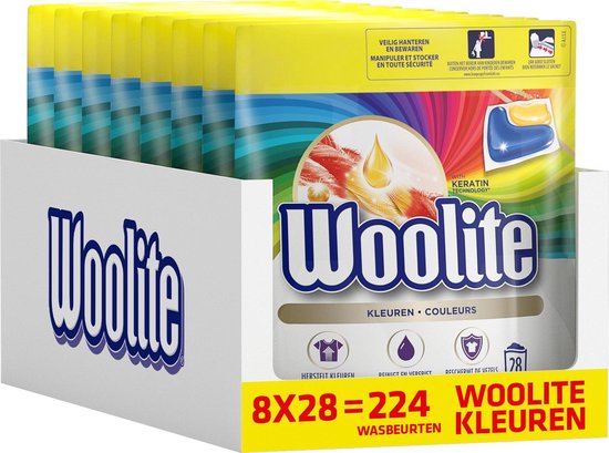 Woolite Kleuren Wasmiddel voor Gekleurde Was met Keratine - 224 ...