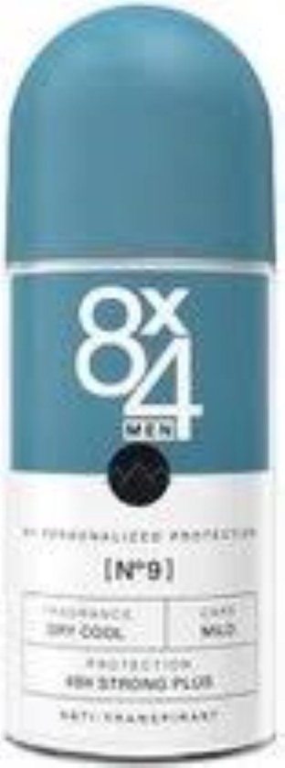 8x4 Men Deodorant Roller No. 9 Dry Cool - Voordeelverpakking 6 x 50 ml | bol.com