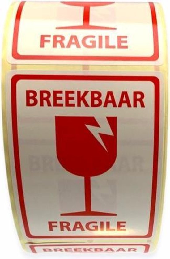 Breekbaar Stickers Papier - Fragile Stickers - milieuvriendelijk ...