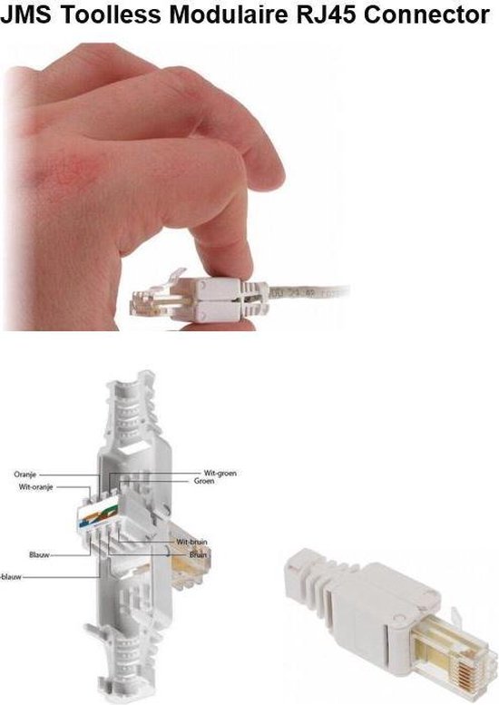 Toolless Modulaire RJ45 Connector Cat6 (ook geschikt voor cat5) set van ...