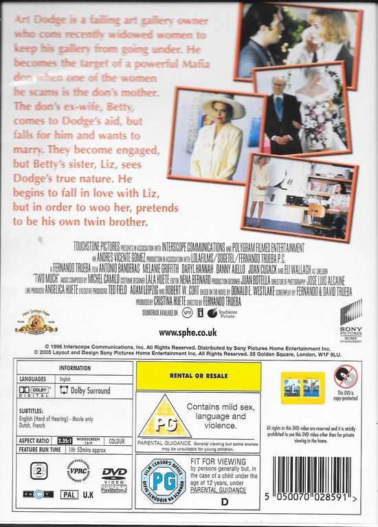 Two Much (Dvd), Antonio Banderas | Dvd's | bol