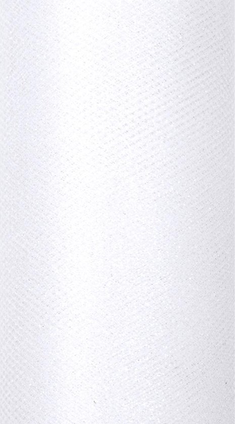 Witte Tule Rol Glitter 15cm 9m | bol