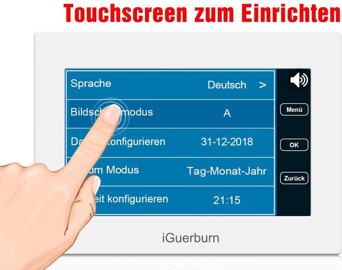 dementieklok - iGuerburn Digital Talking Clock met Touch Screen ...