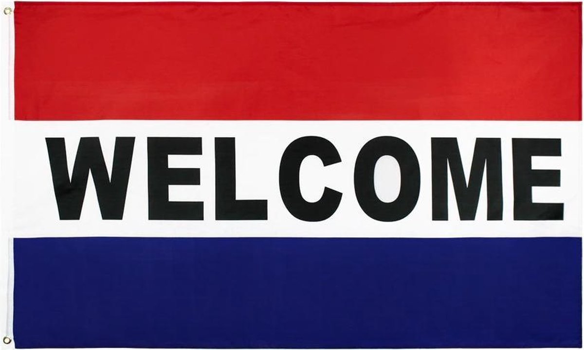 Nederlandse WELCOME Vlag - Grote Nederland Welkom Flag - Hollandse Driekleur... | bol.com