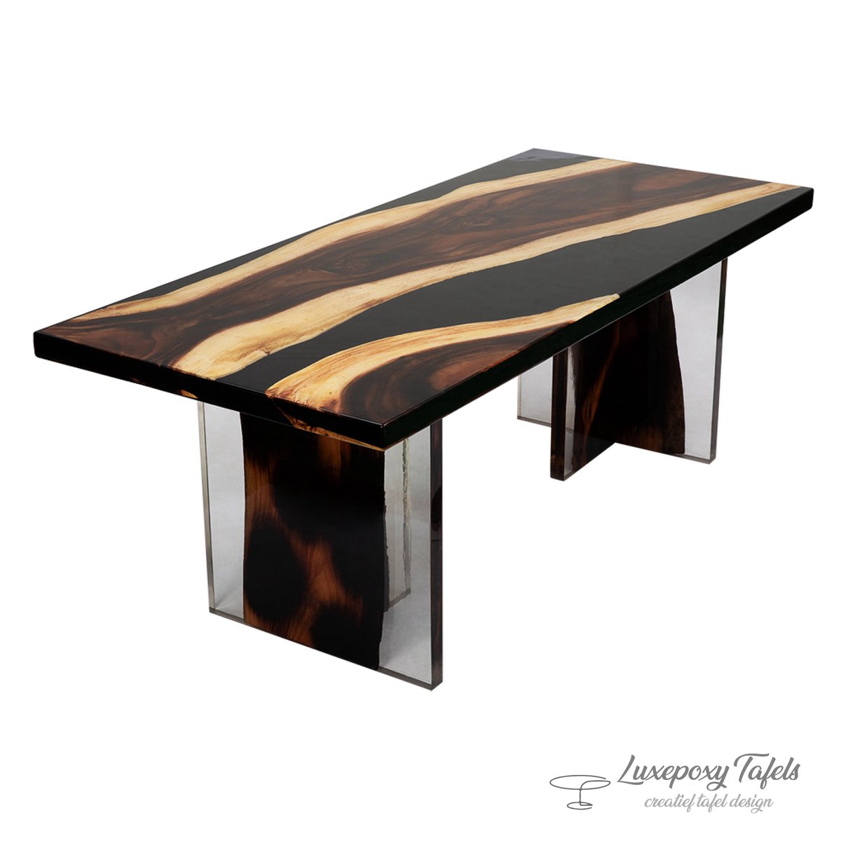 Epoxy Tafel - Walnoot - Zwart | bol