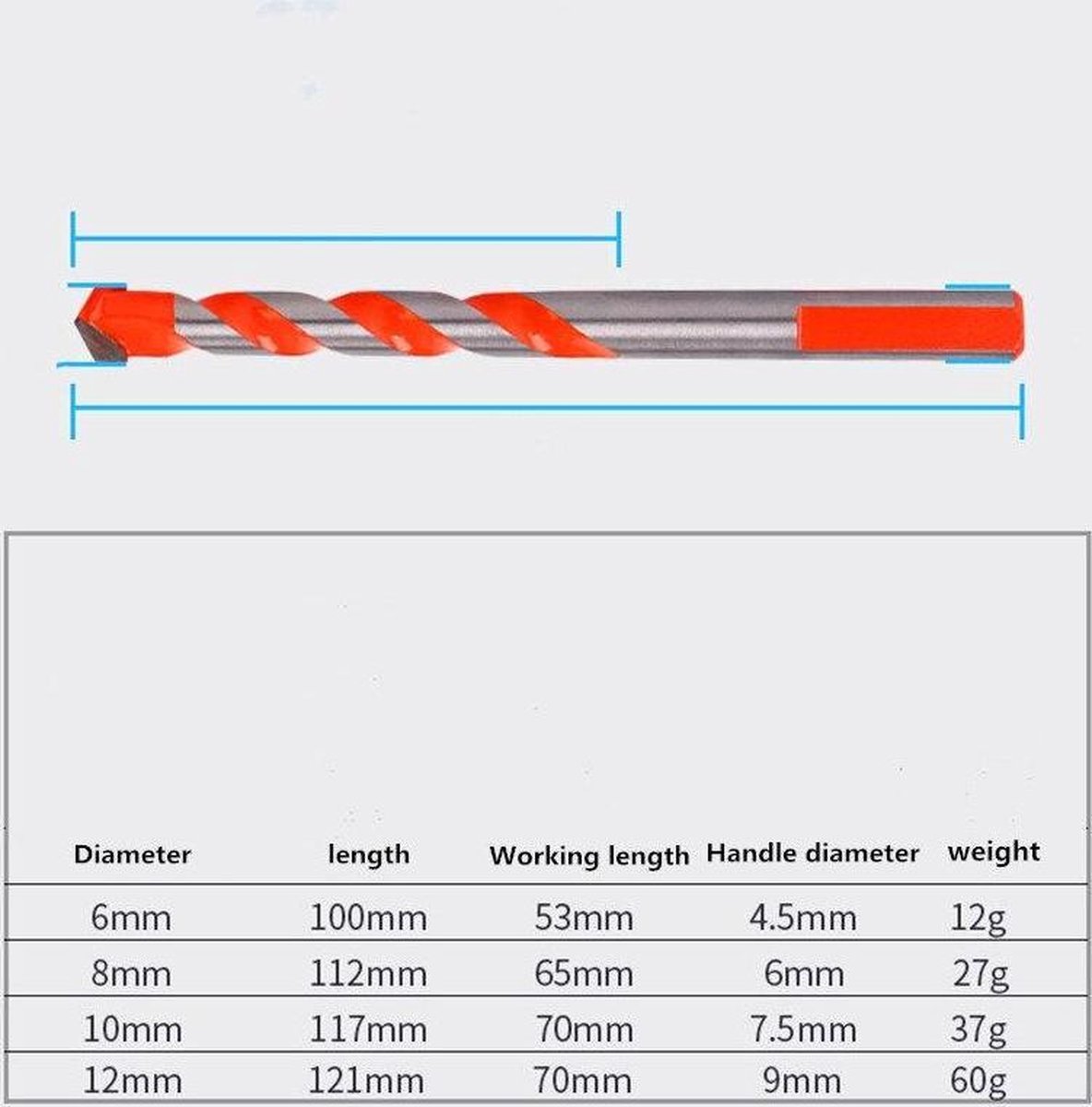 Tegel boor 8 mm - Tegels - boren - badkamer - gereedschap - marmer ...
