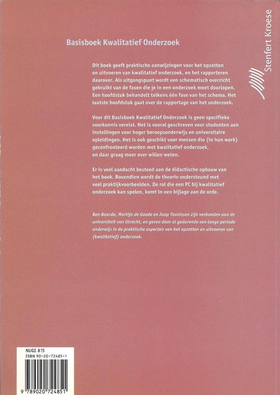 Basisboek kwalitatief onderzoek | 9789020724851 | Boeken | bol