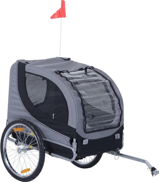 Hondenfietskar - Fietskar - Honden - 130 x 90 x 110 cm - Zwart/Grijs ...