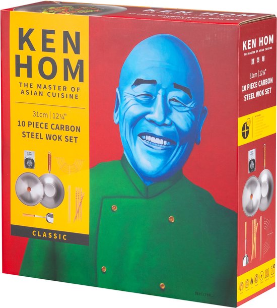 Ken Hom Classic Wok - Set 10 Delig - Ø 31cm - Koolstofstaal - Houten ...