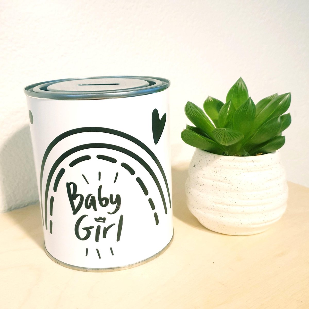 Studio Juulz Spaarpot Baby Girl / Spaarblik / Meisje / Kraammand ...