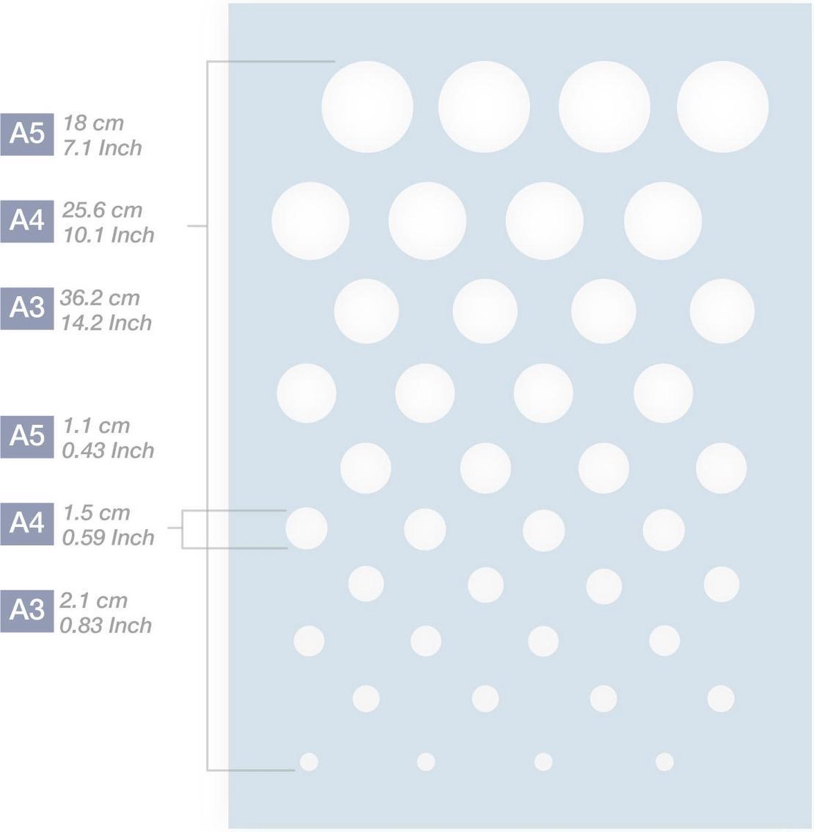 QBIX Stippen Patroon Sjabloon - A5 Formaat - Kunststof - Stencil | bol.com