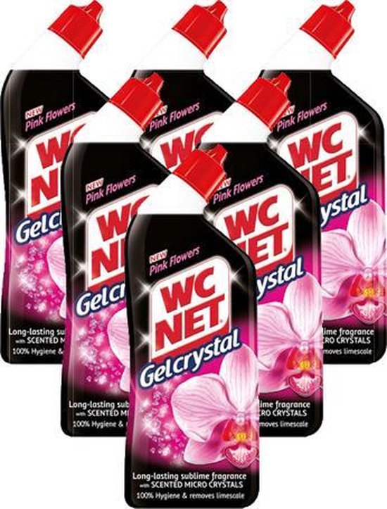 WC Net Gelcrystal Pink Flowers Toiletreiniger (Voordeelverpakking) - 6 ...