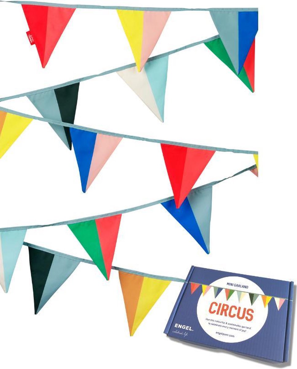 Slinger Circus mini | 3,75 meter 16 vlaggetjes, stoffen feest slinger | binnen &... | bol.com