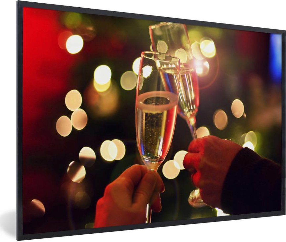 Fotolijst incl. Poster - Koppel die proost met champagne - 60x40 cm ...