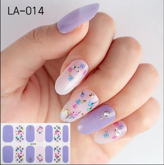 Nail art nagel stickers nagel stickers Paars rosé zomerse bloemen LA ...