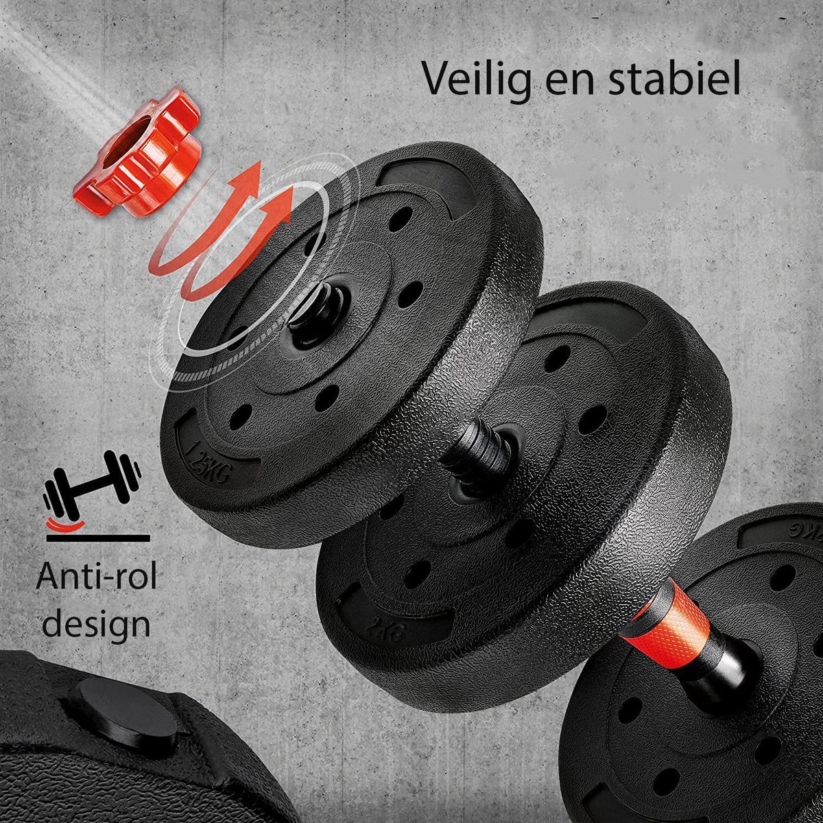 Sens Design halterset dumbell set gewichten set zwart - 20 kg | bol.com