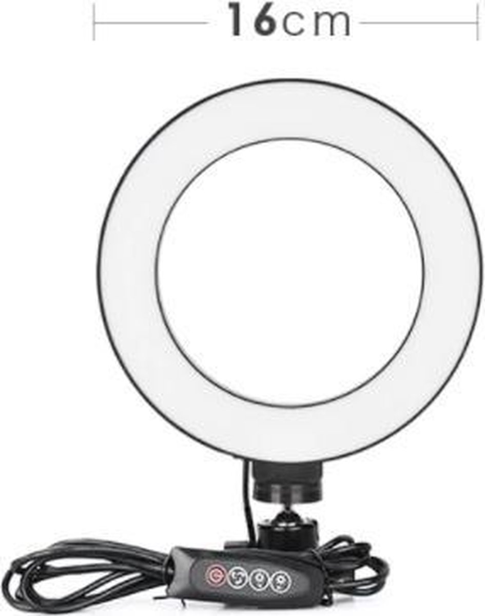 16Cm Ringlicht Desktop Fotografie Licht Led Selfie Flash Dimbare Camera ...