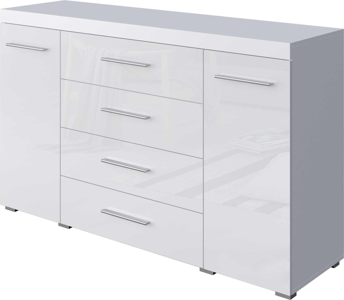 Wilmes - Dressoir - Wit - 140x39x84 cm | bol.com
