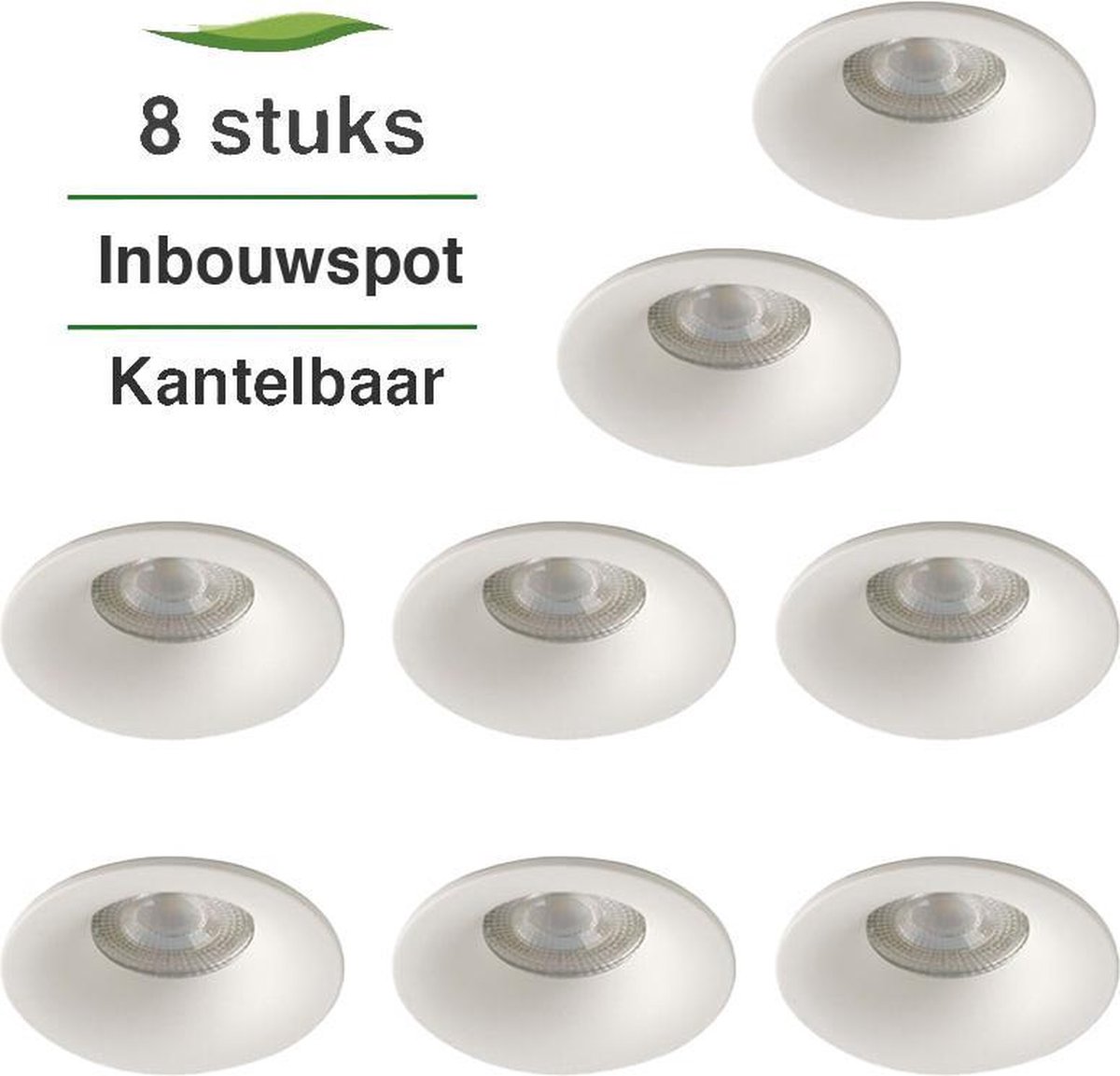Inbouwspots badkamer - 8 pack - IP65 - Spotjes inbouw - Paola - Wit ...