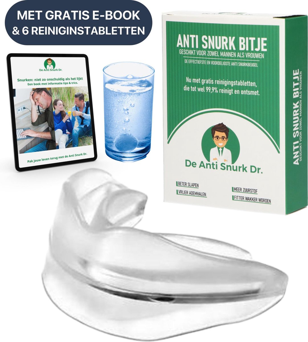 Anti snurk beugel incl. reinigingstabletten bitje antisnurk Snurken ...